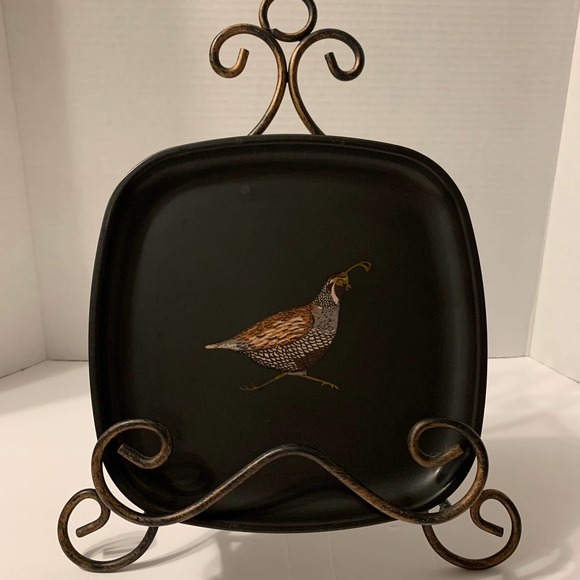 Couroc | Dining | Couroc Vintage Mcm Quail Square Serving Plate Htf ...